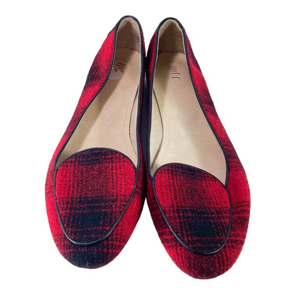 J. Jill | Shoes | Jjill Red Black Plaid Wool Pointed Toe Leather Sole ...